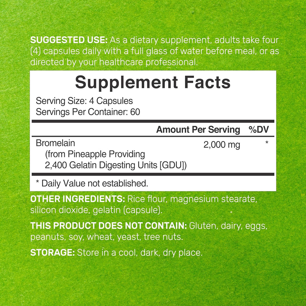 High potency Bromelain capsules