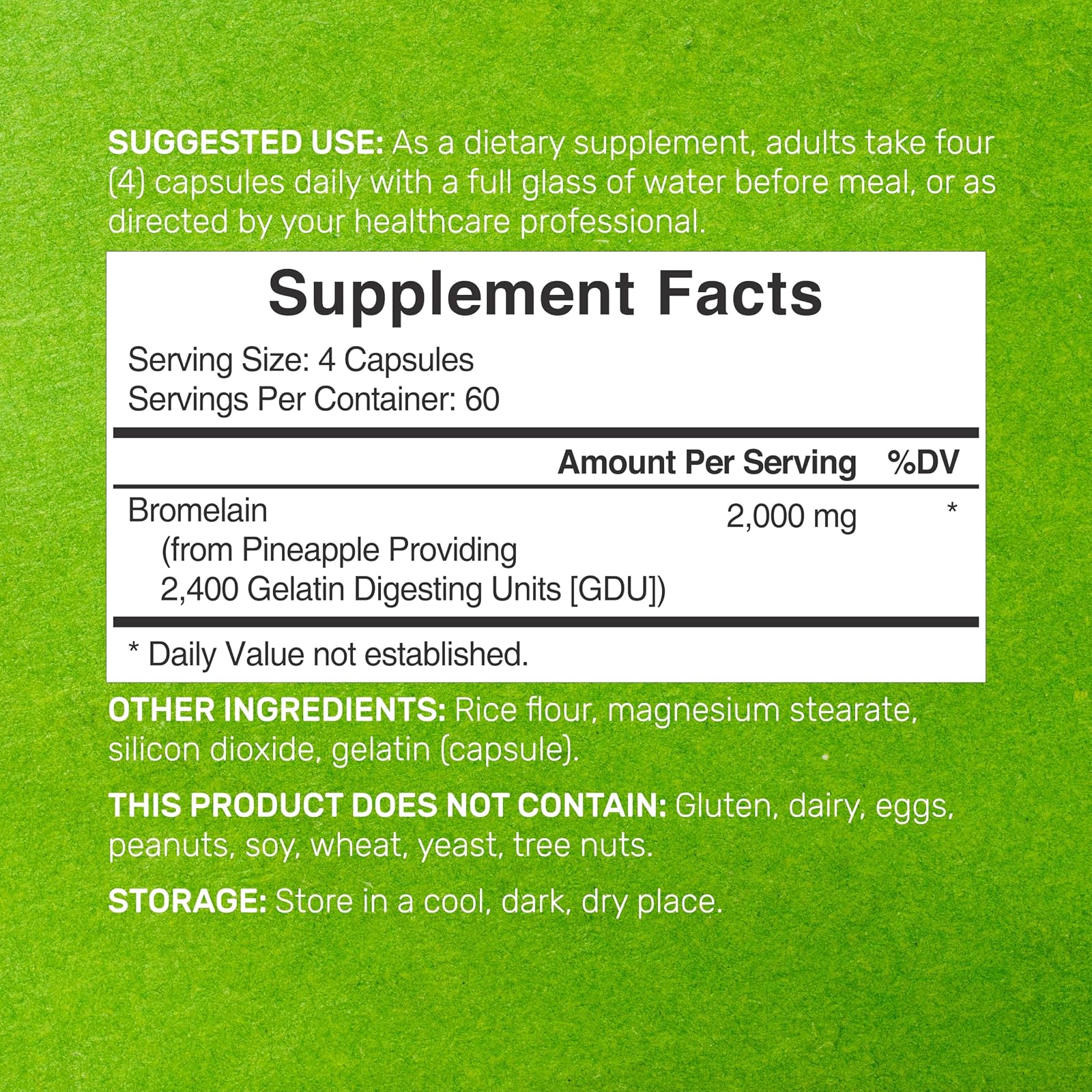 High potency Bromelain capsules