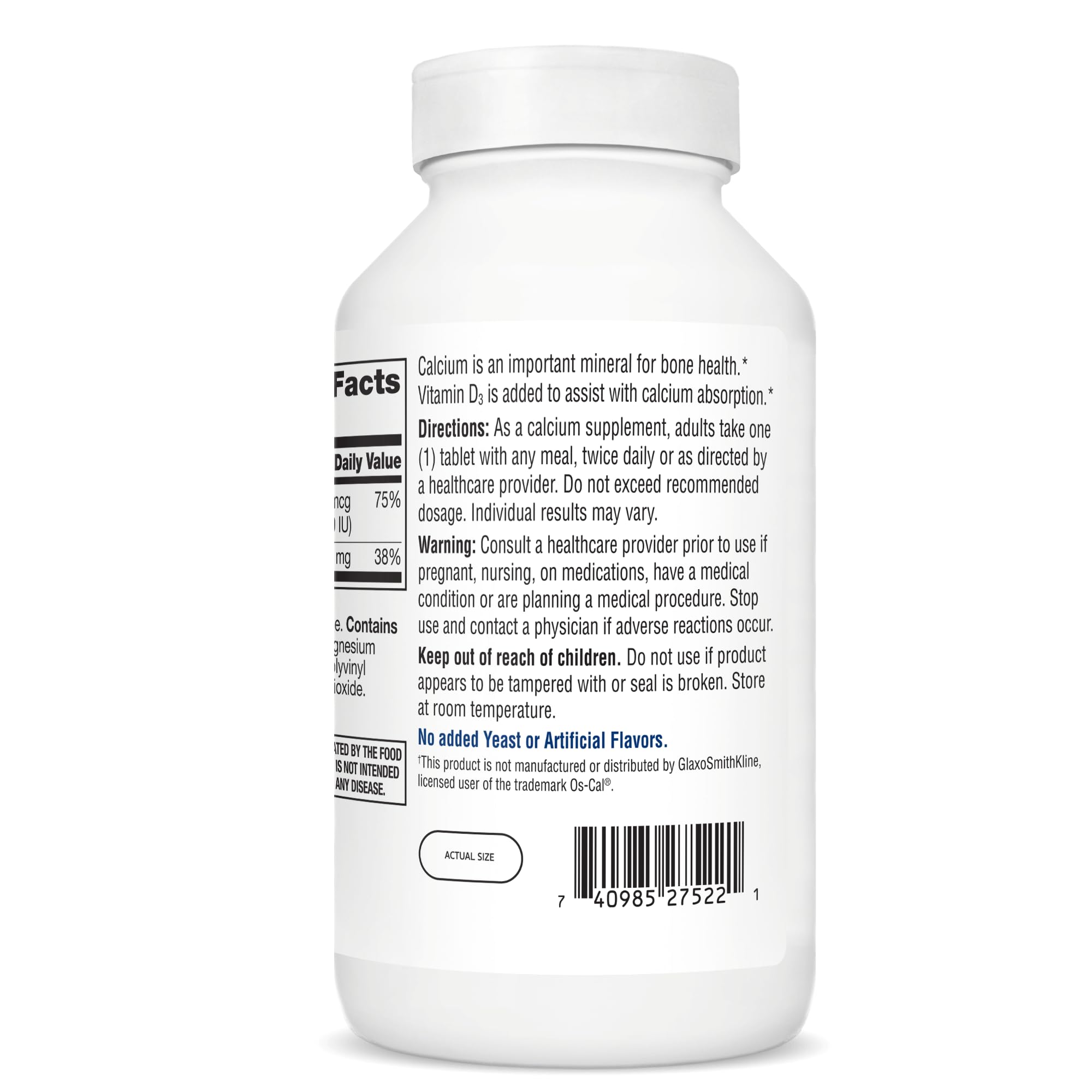 High potency calcium and D3 formula