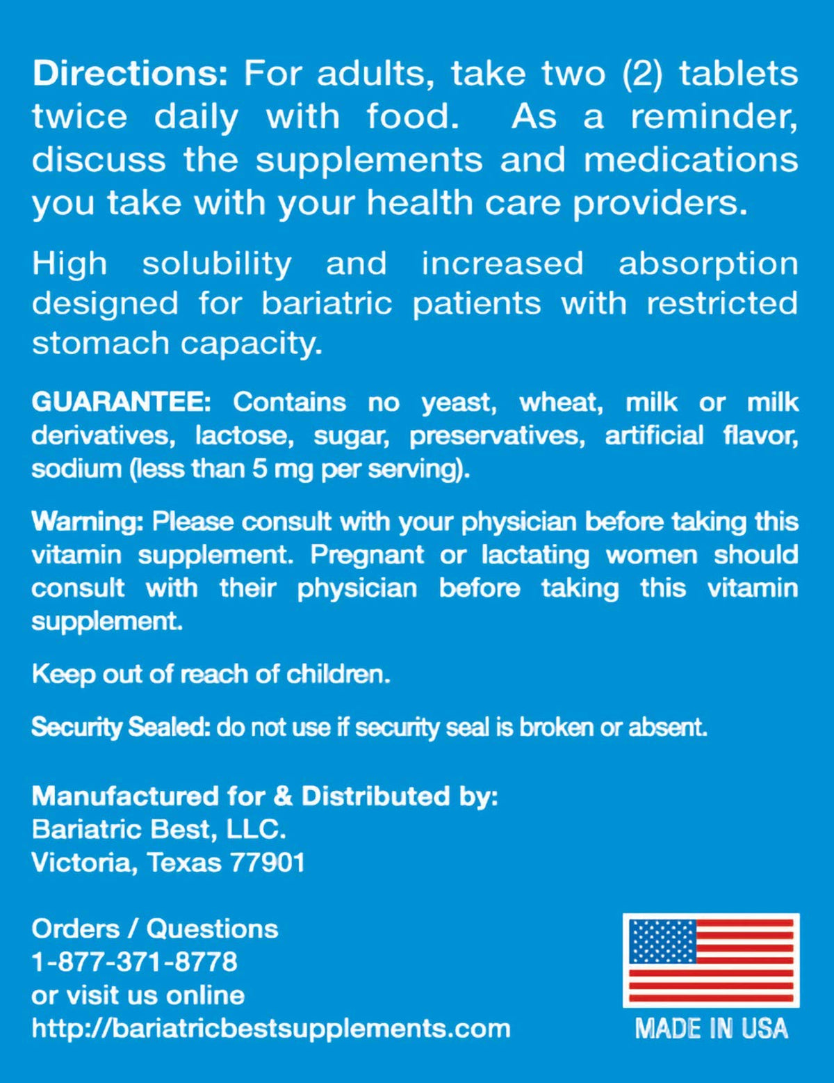High potency calcium citrate for bariatric patients