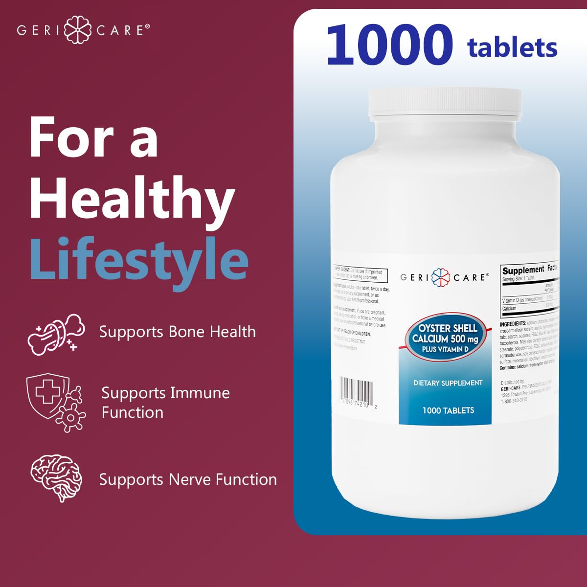 High potency calcium tablets for adults