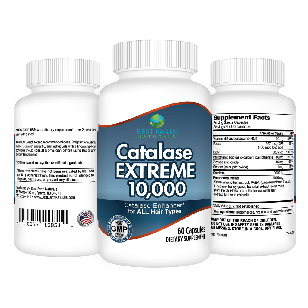 High potency catalase supplement for hair