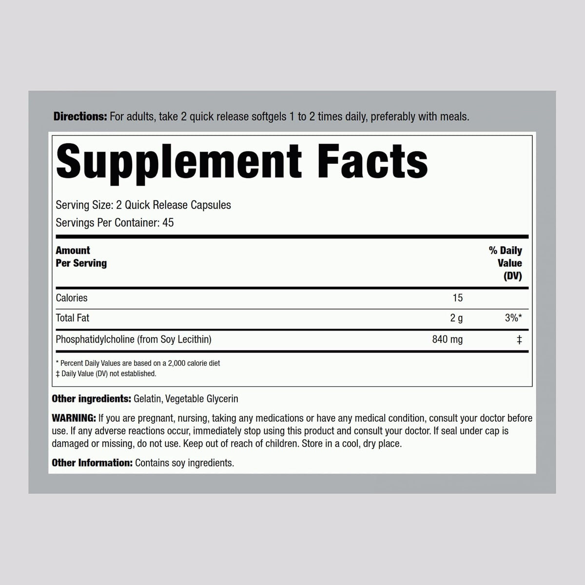 High potency choline softgels