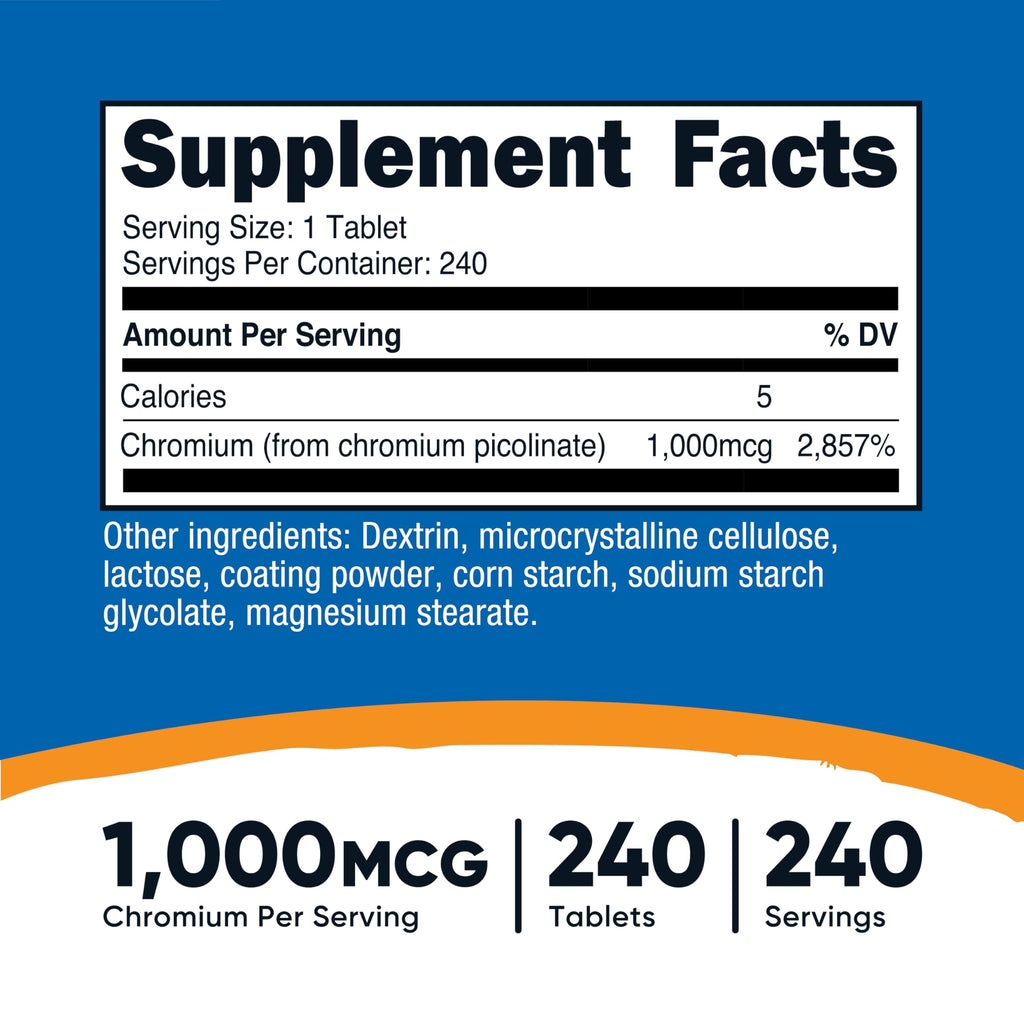 high potency chromium 1000mcg dosage
