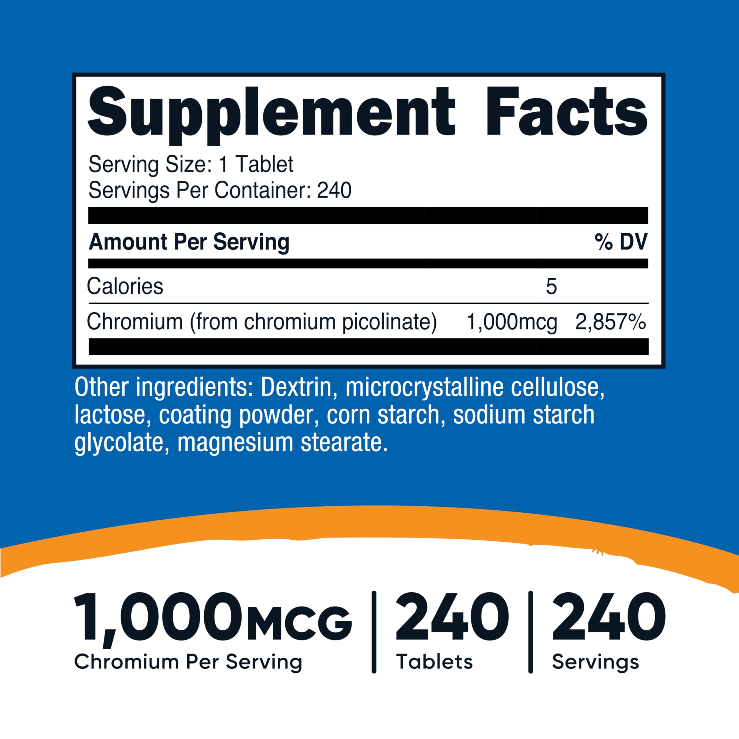 high potency chromium 1000mcg dosage