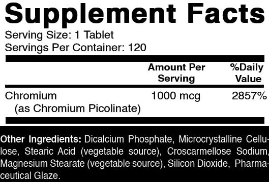 High potency Chromium Picolinate tablets