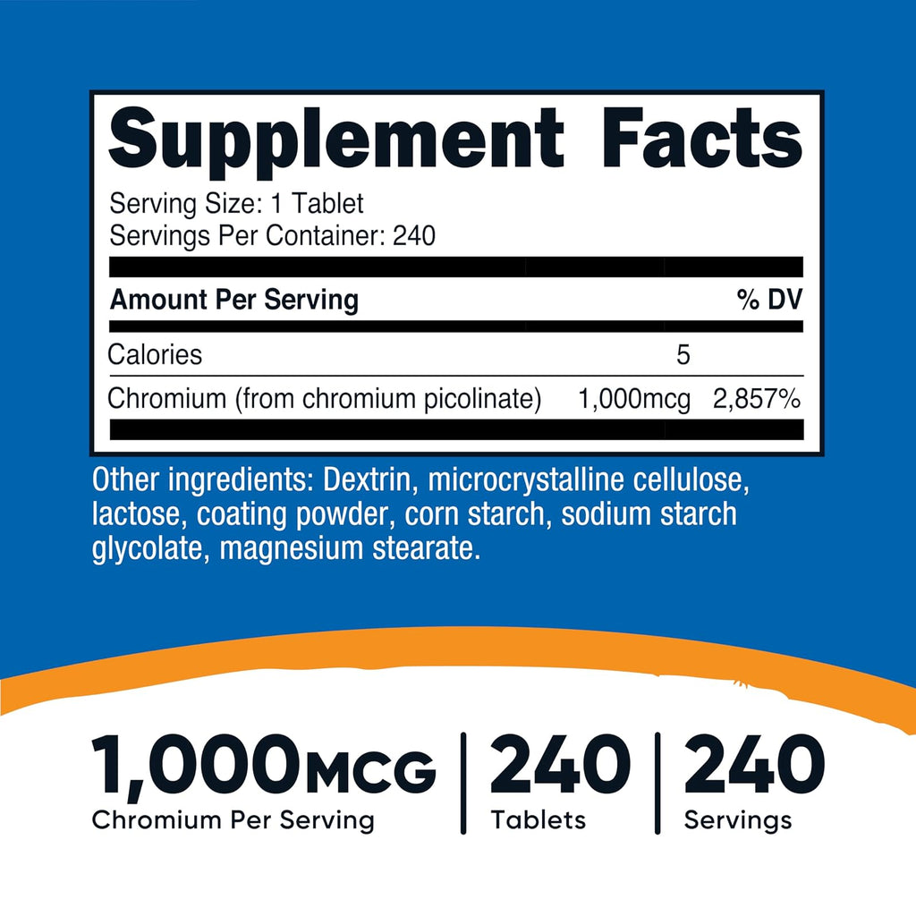 high potency chromium picolinate tablets