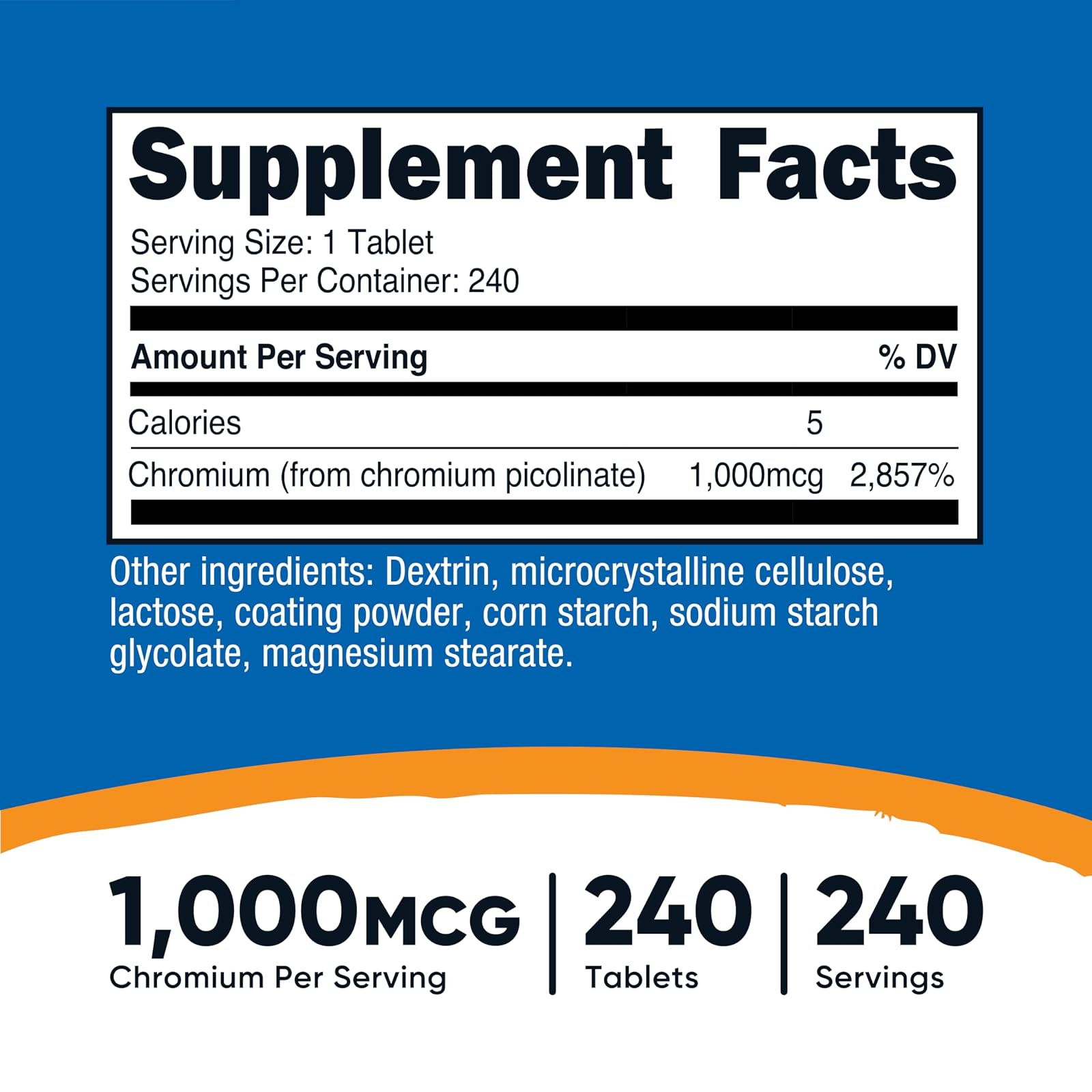 high potency chromium picolinate tablets