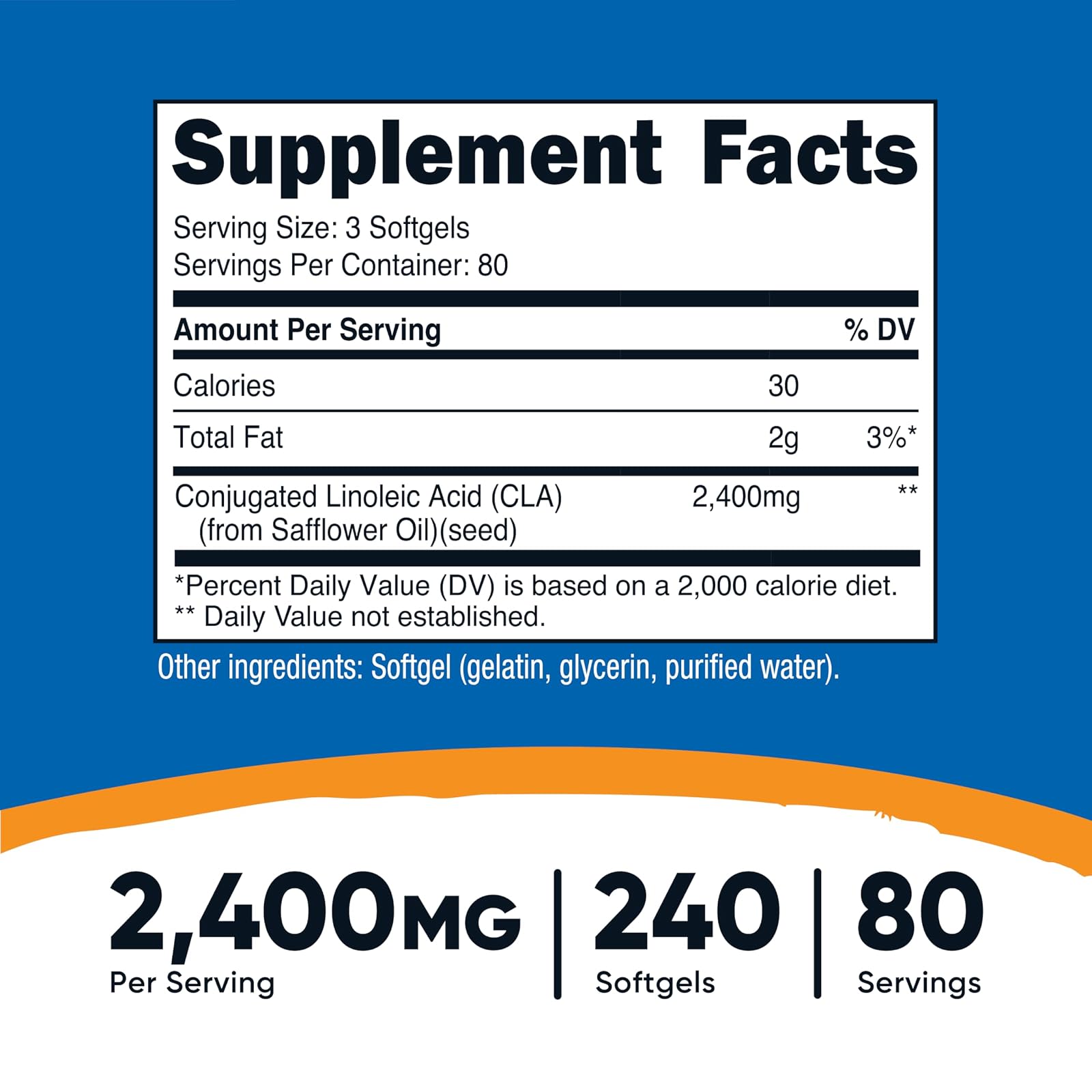 High potency CLA 800 mg supplement