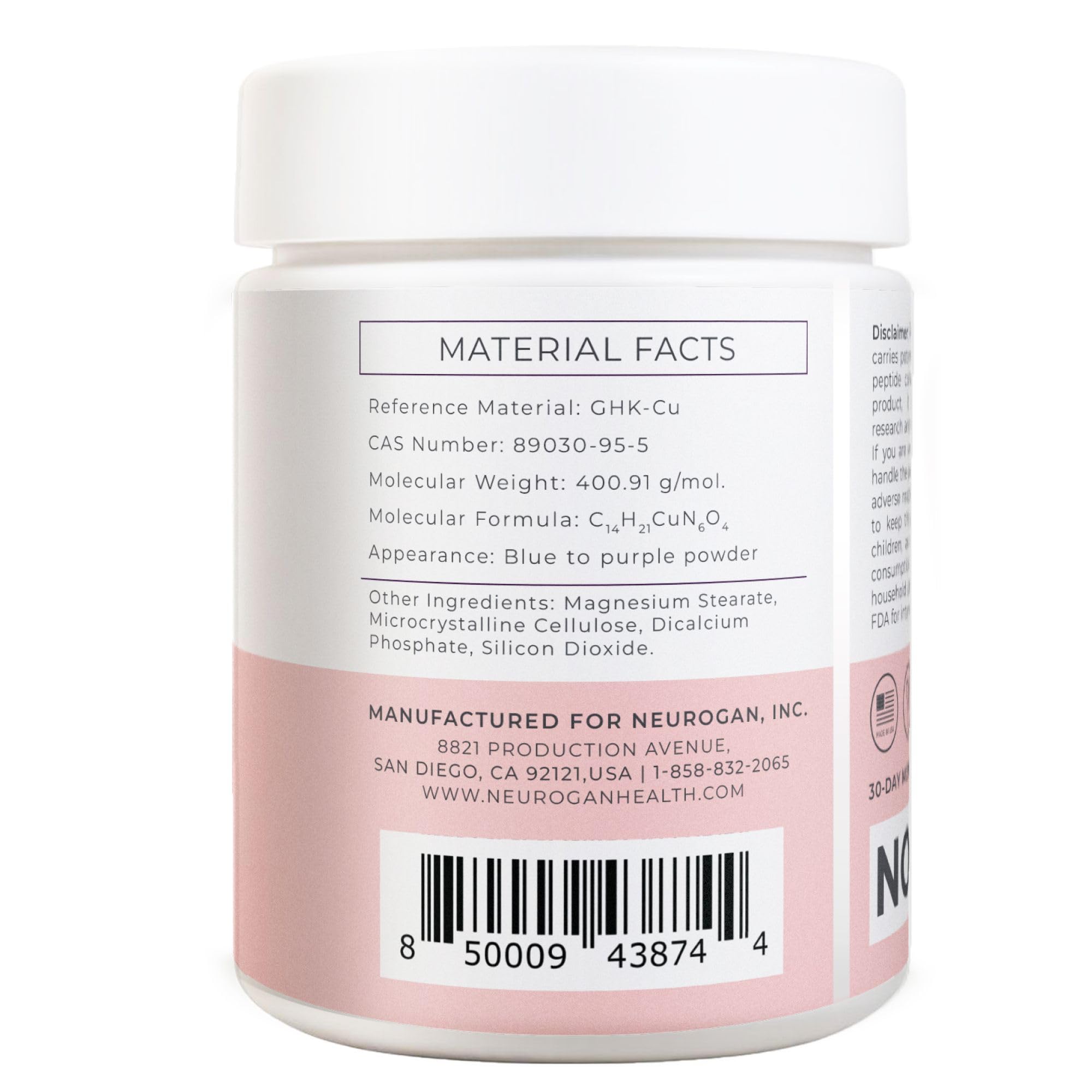 High potency copper peptide tablets