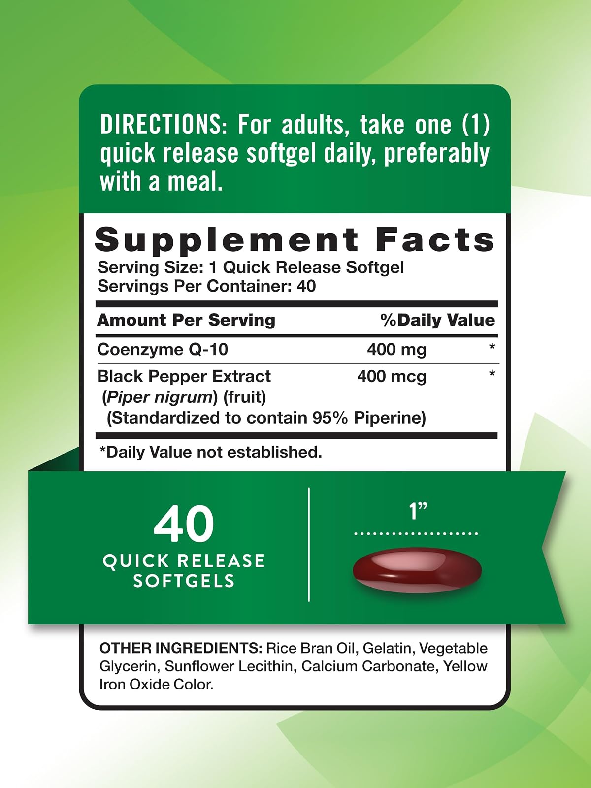 High potency CoQ10 400 mg