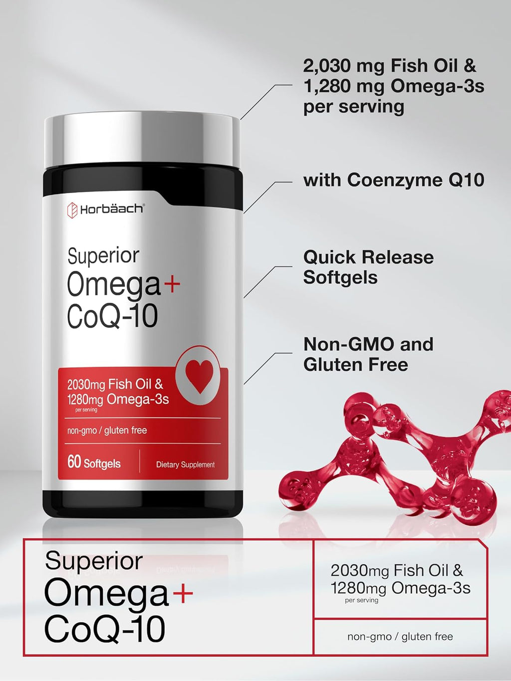 High potency CoQ10 supplement 2030 mg