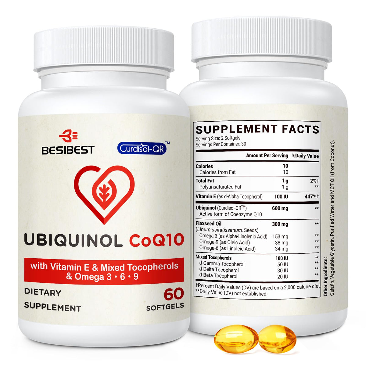 high potency coq10 ubiquinol softgels