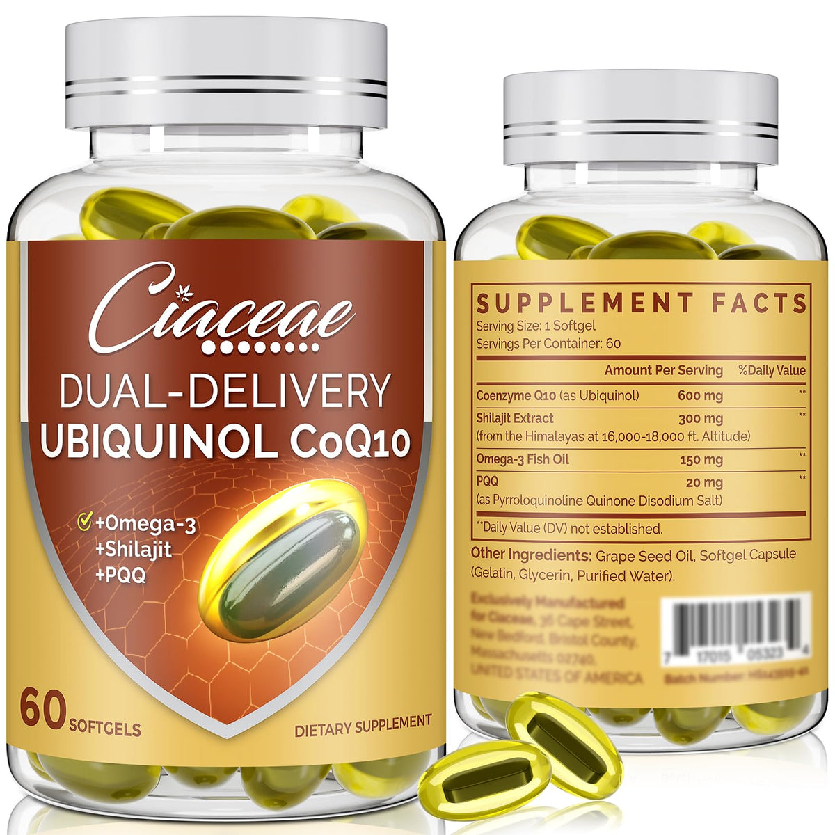 high potency coq10 ubiquinol softgels