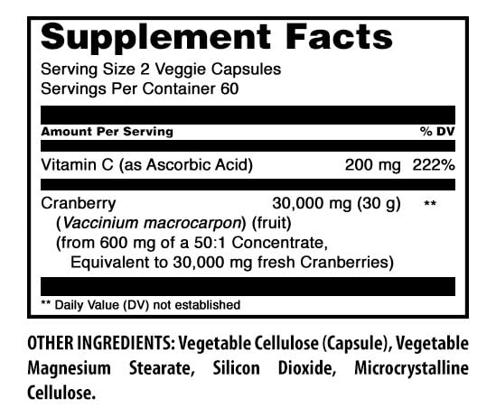 High potency cranberry extract supplement