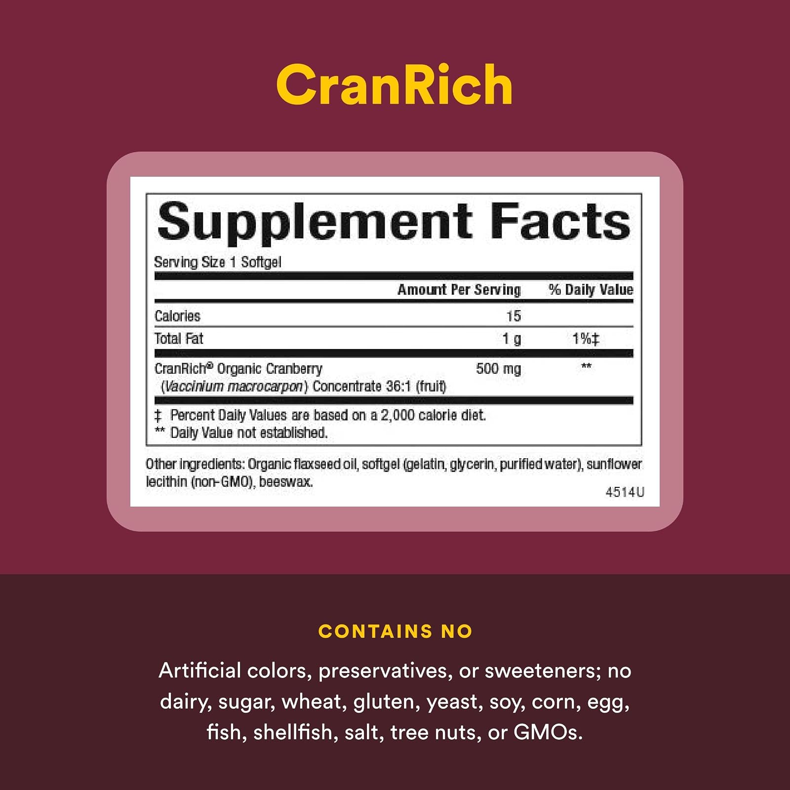 high potency cranberry softgels for wellness