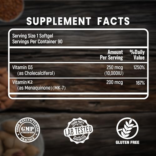 High potency D3 K2 softgels
