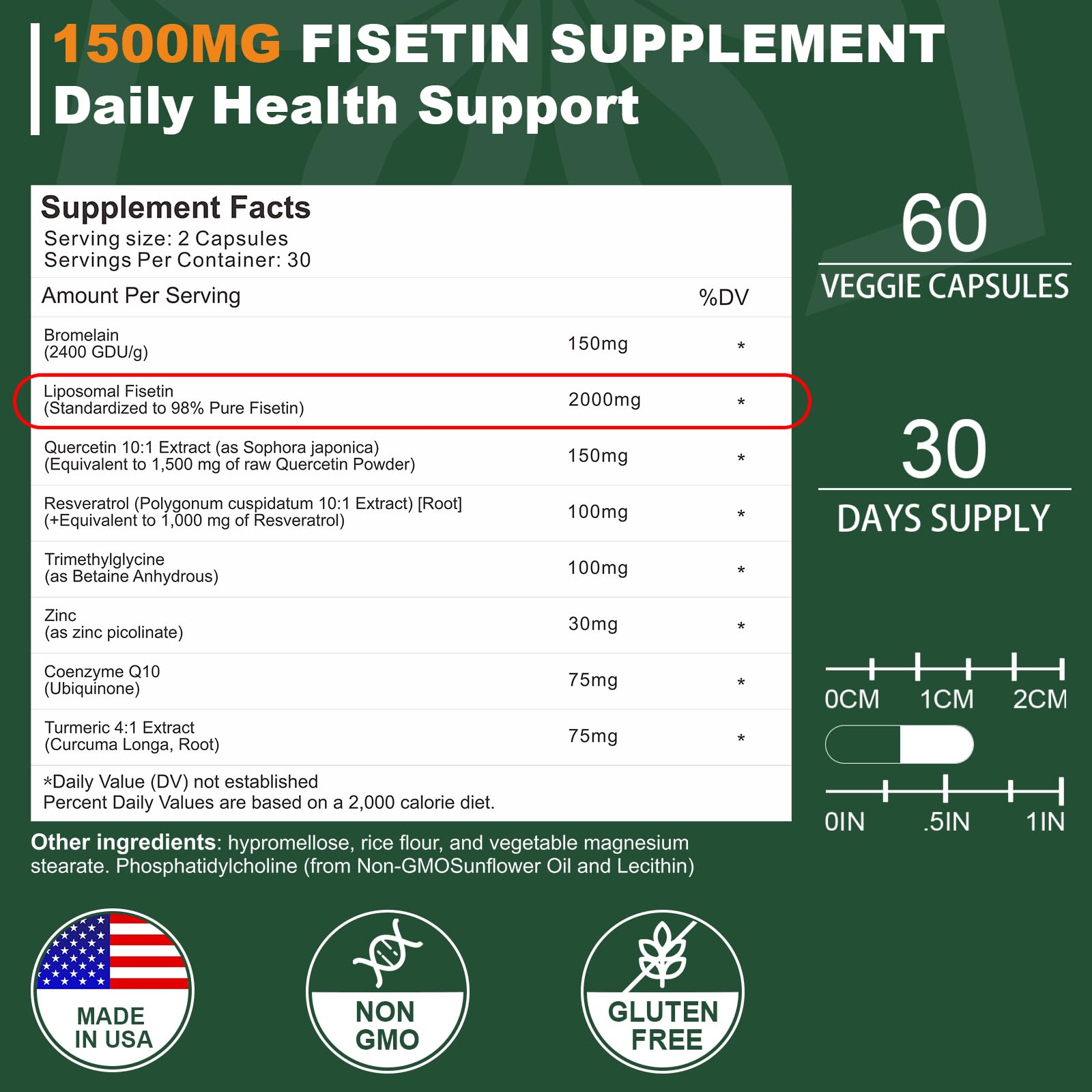 High potency Fisetin 2000 mg