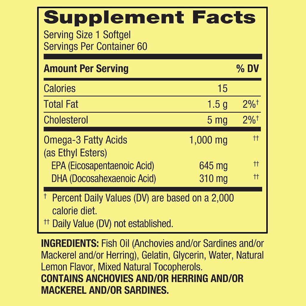 High potency fish oil capsules