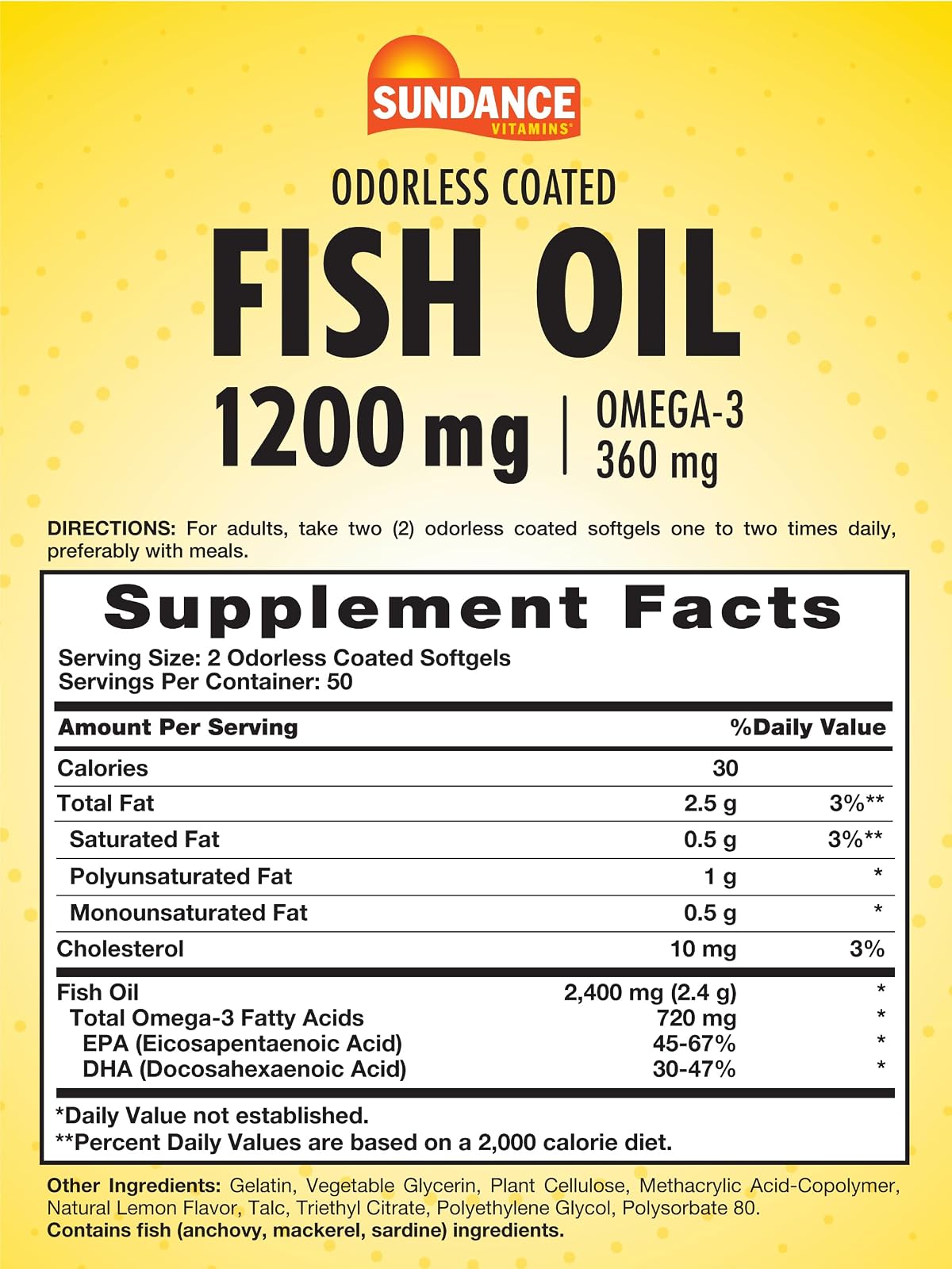 High potency fish oil omega 3 supplement