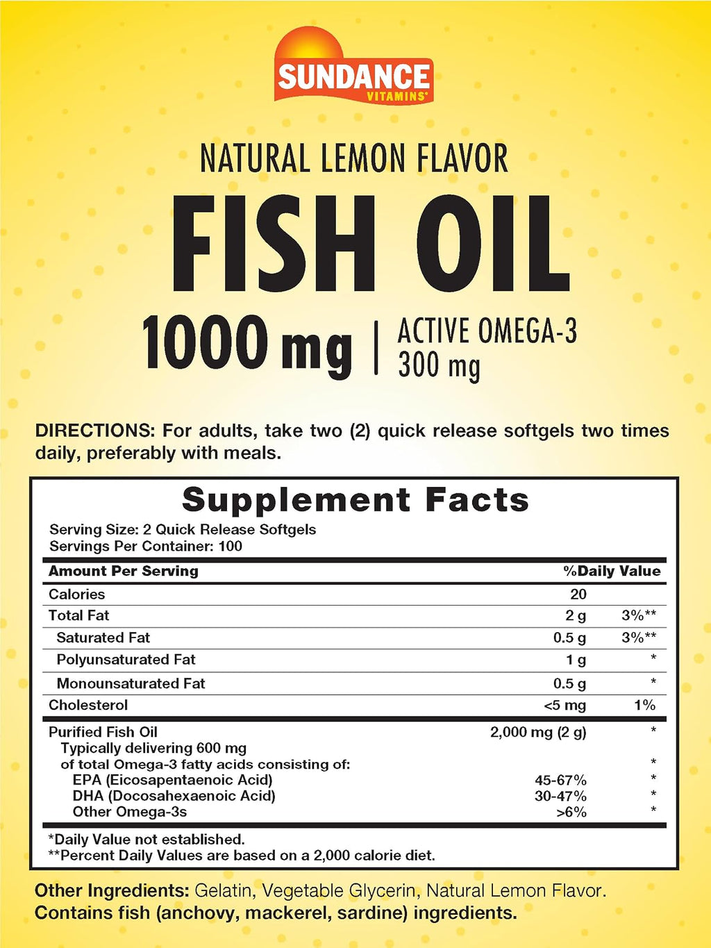 High potency fish oil omega 3 supplement