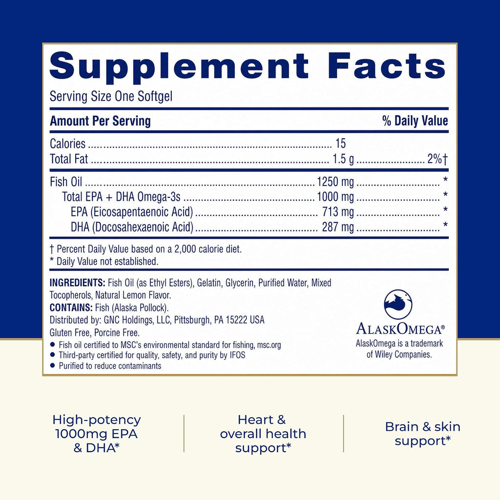 High potency fish oil softgels