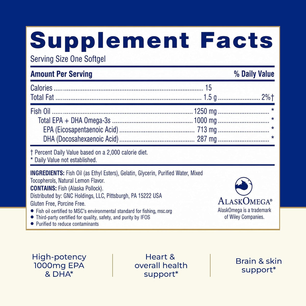 High potency fish oil softgels