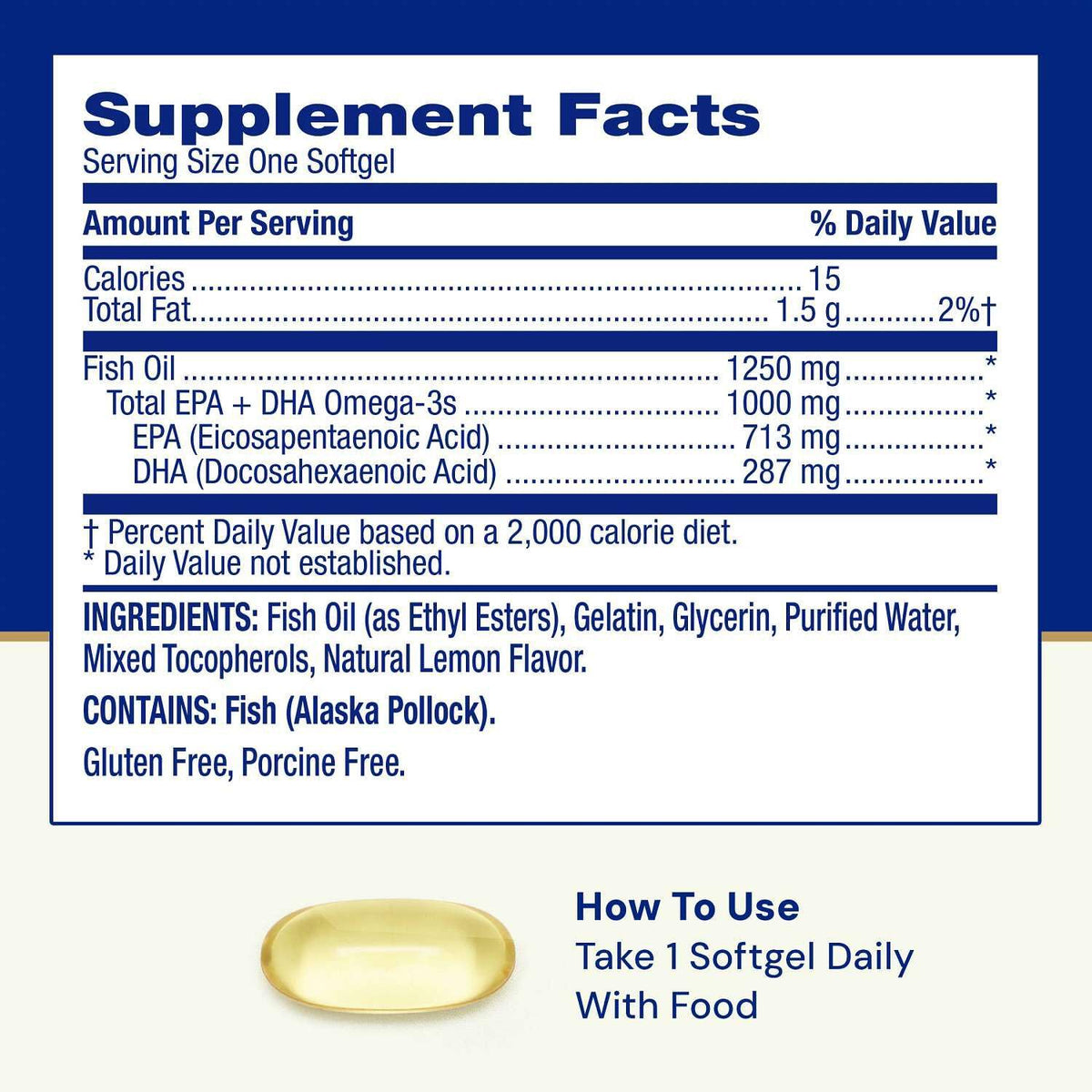 High potency fish oil softgels