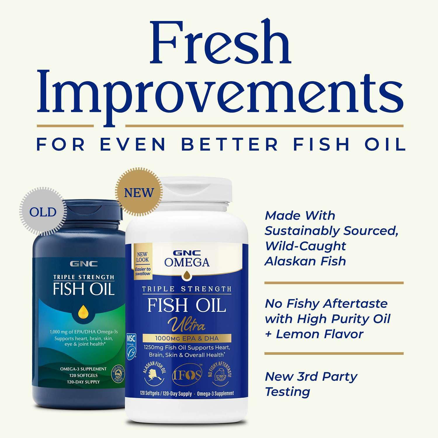 High potency fish oil softgels