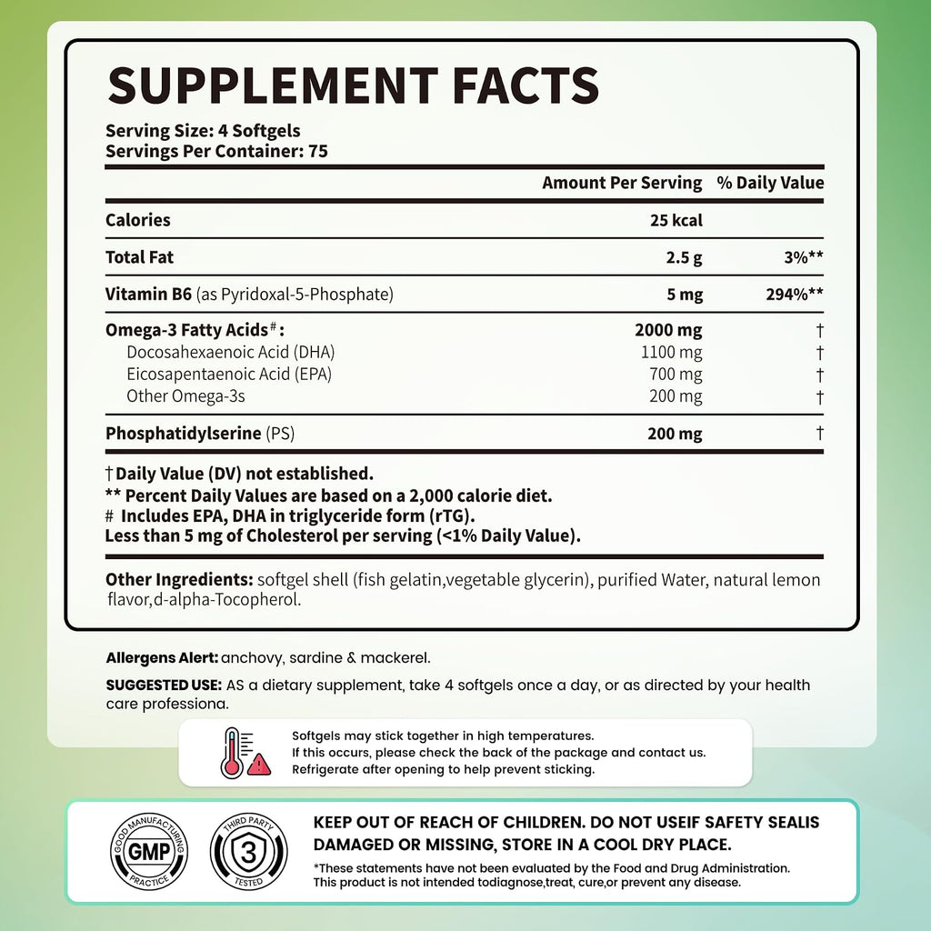 High potency fish oil softgels