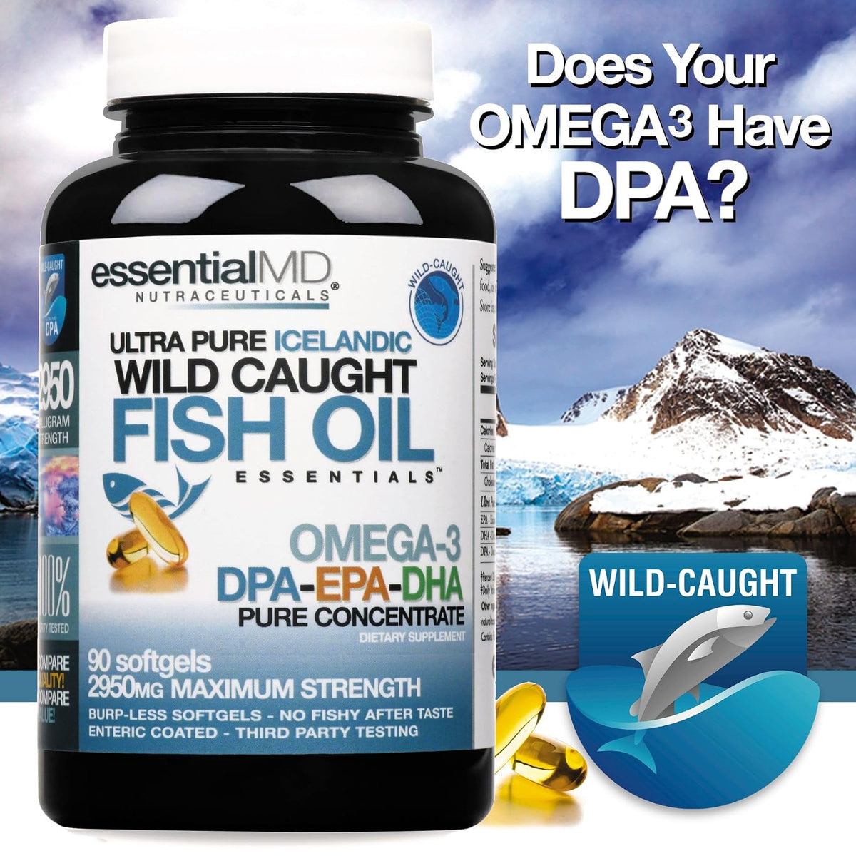 High potency fish oil softgels