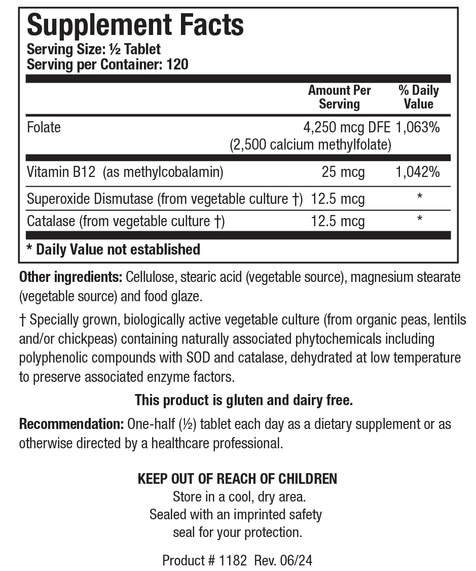 high potency folate and B12 supplement