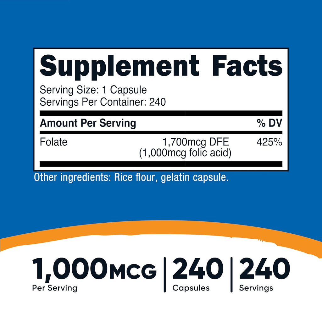 High potency folate supplement 1000 mcg