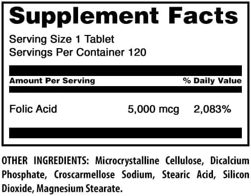 high potency folate supplement 5000 mcg