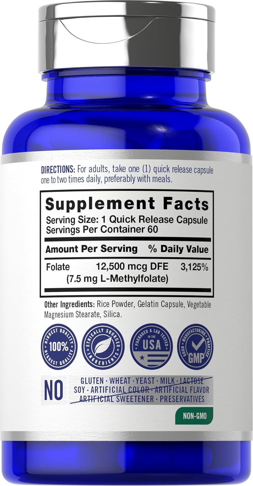 High potency folate supplement capsules