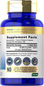 High potency folate supplement capsules
