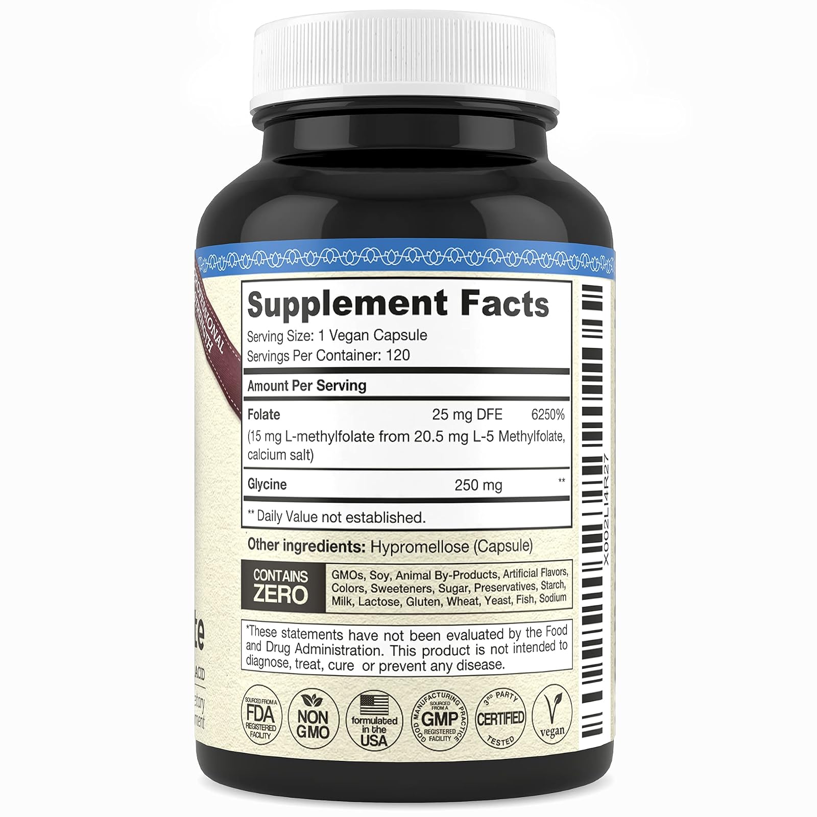 high potency folate supplement capsules