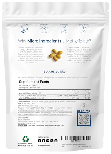 High potency folate supplement capsules