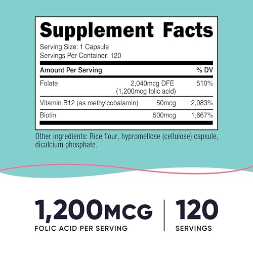 High potency folate supplement for energy