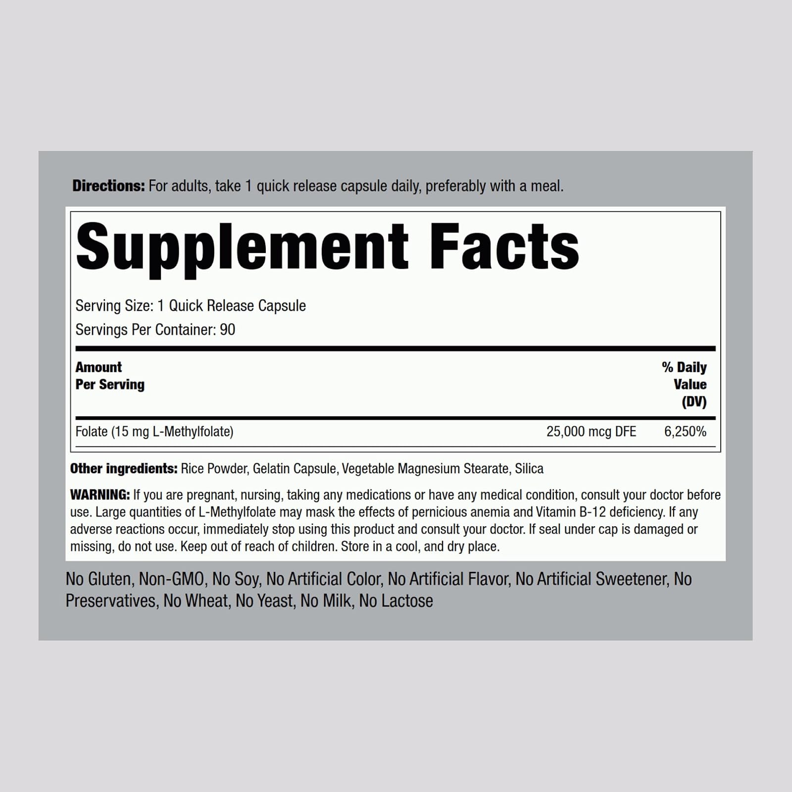 High potency folate supplement