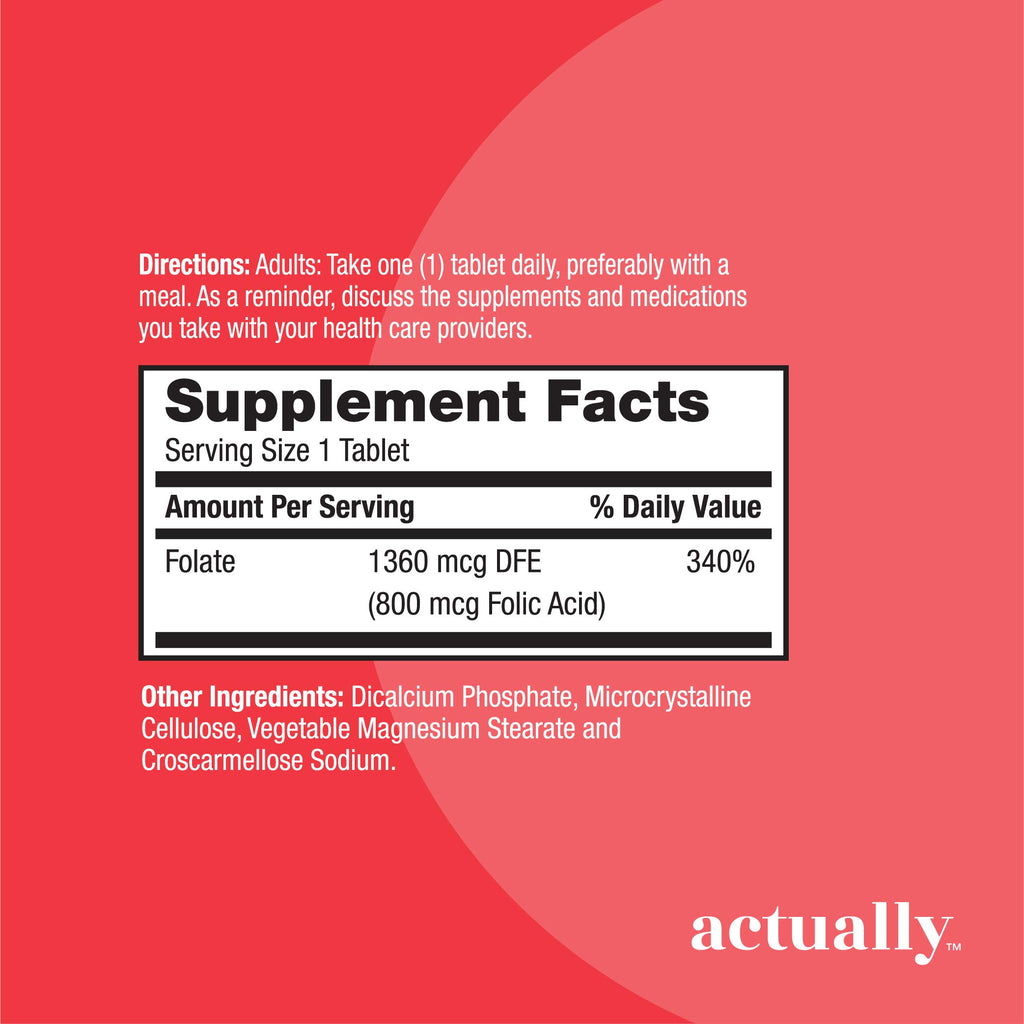 High potency folic acid tablets