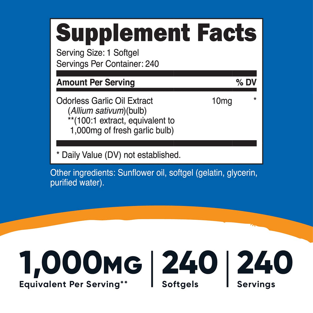high potency garlic 1000 mg supplement