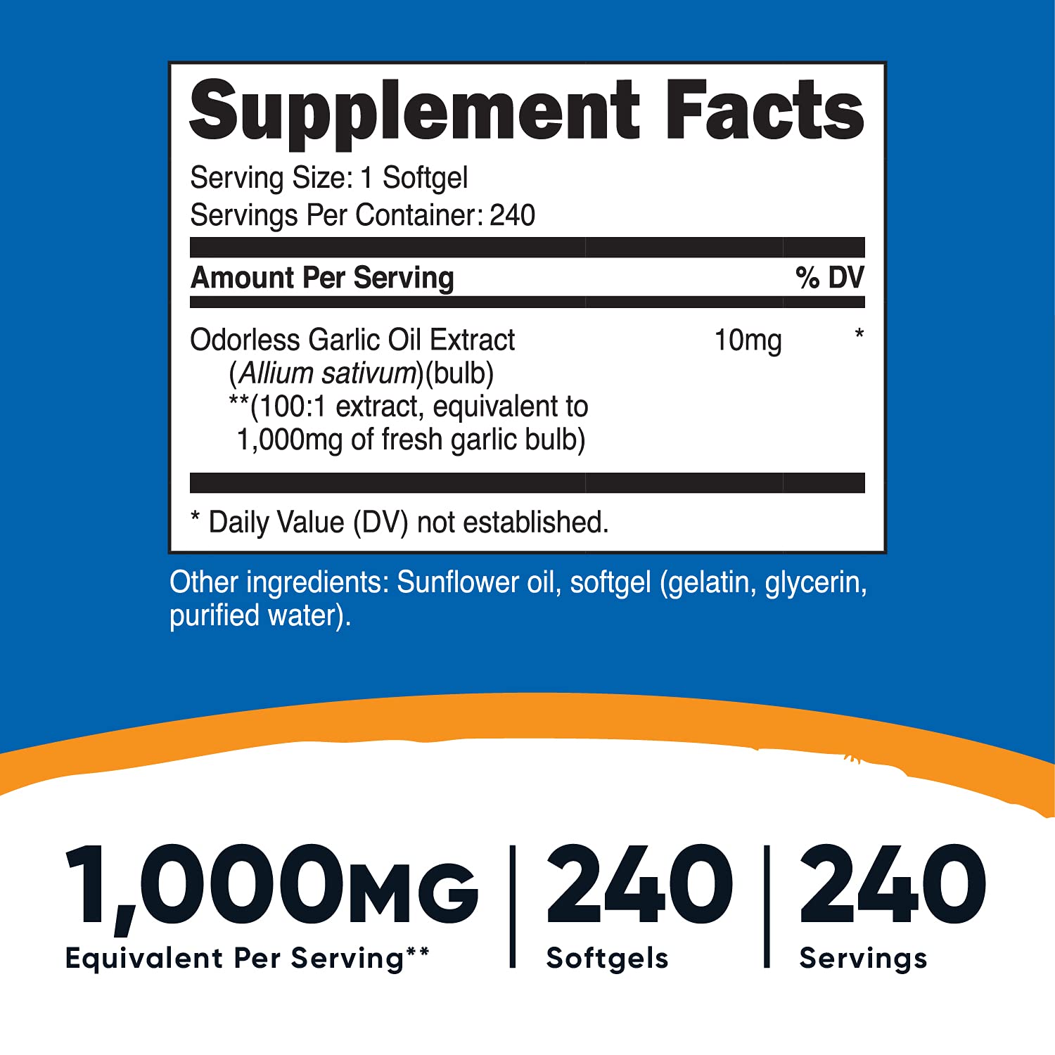 high potency garlic 1000 mg supplement