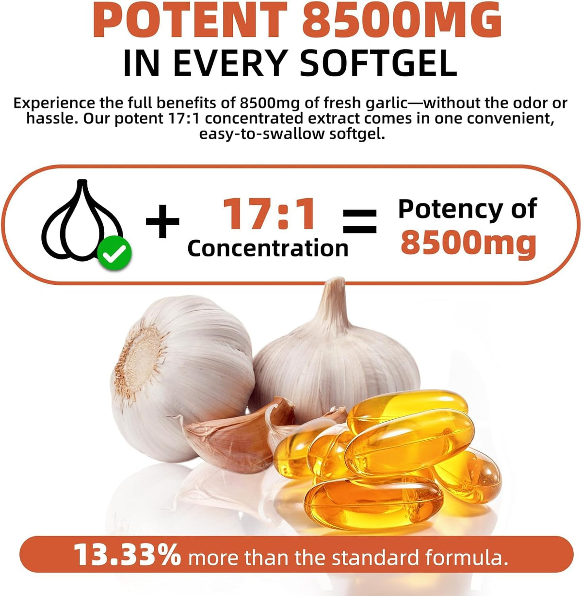High potency garlic extract capsules