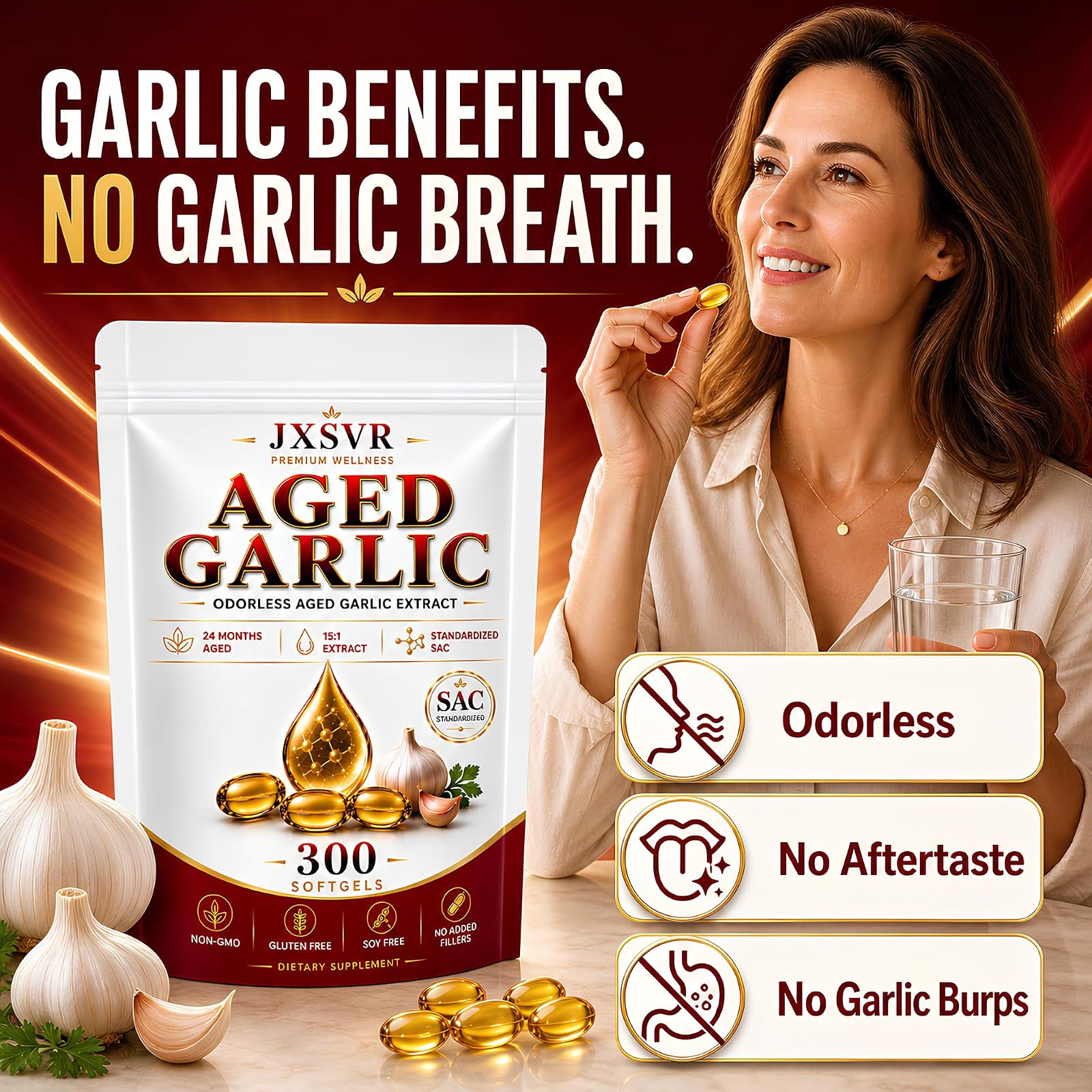 High potency garlic softgels for wellness
