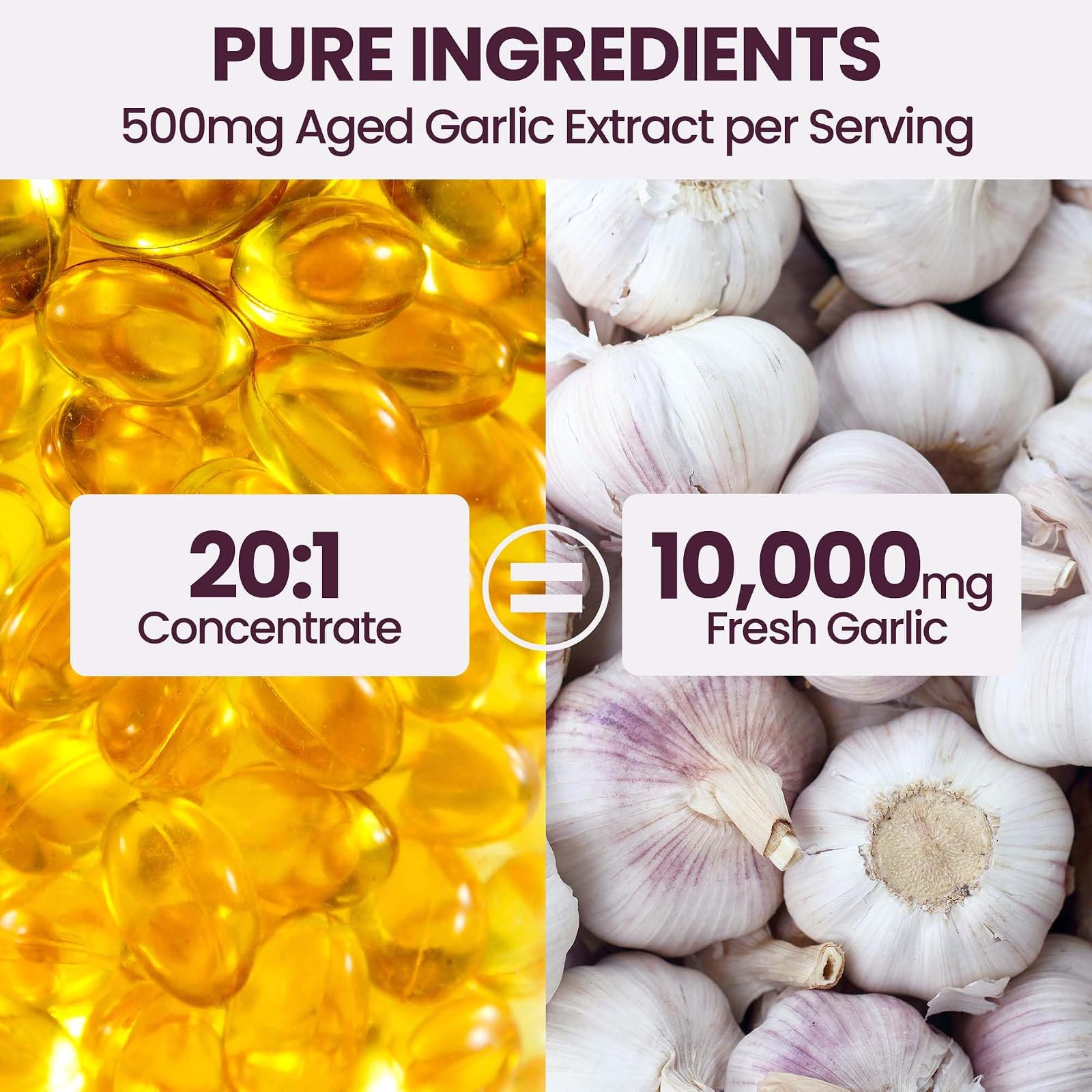 High potency garlic softgels
