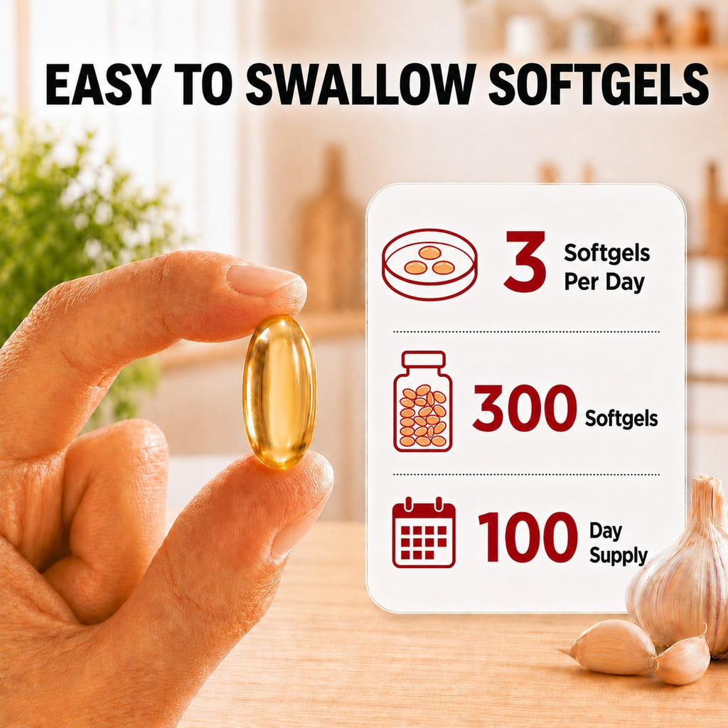 High potency garlic softgels