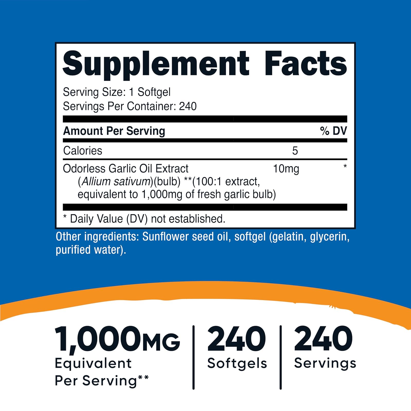 High potency garlic supplement 1000 mg