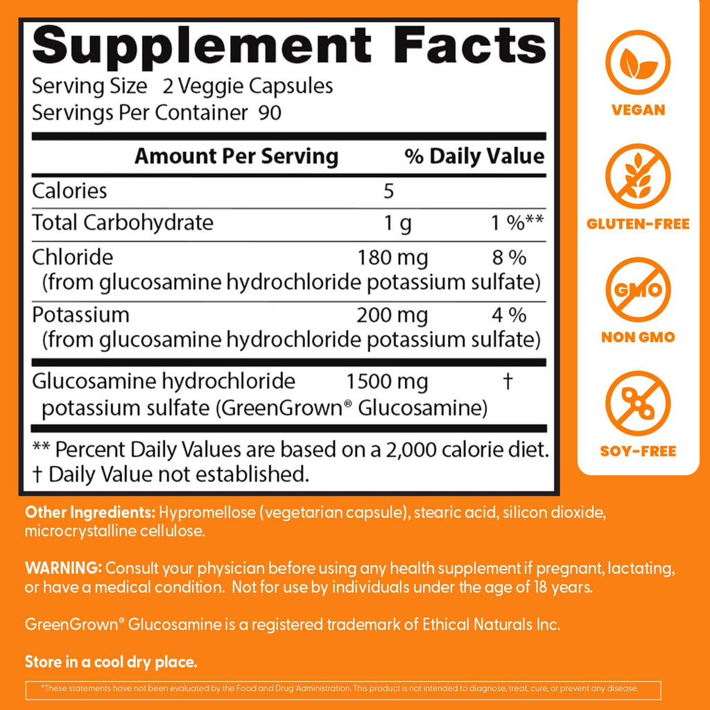 high potency glucosamine 1500 mg capsules