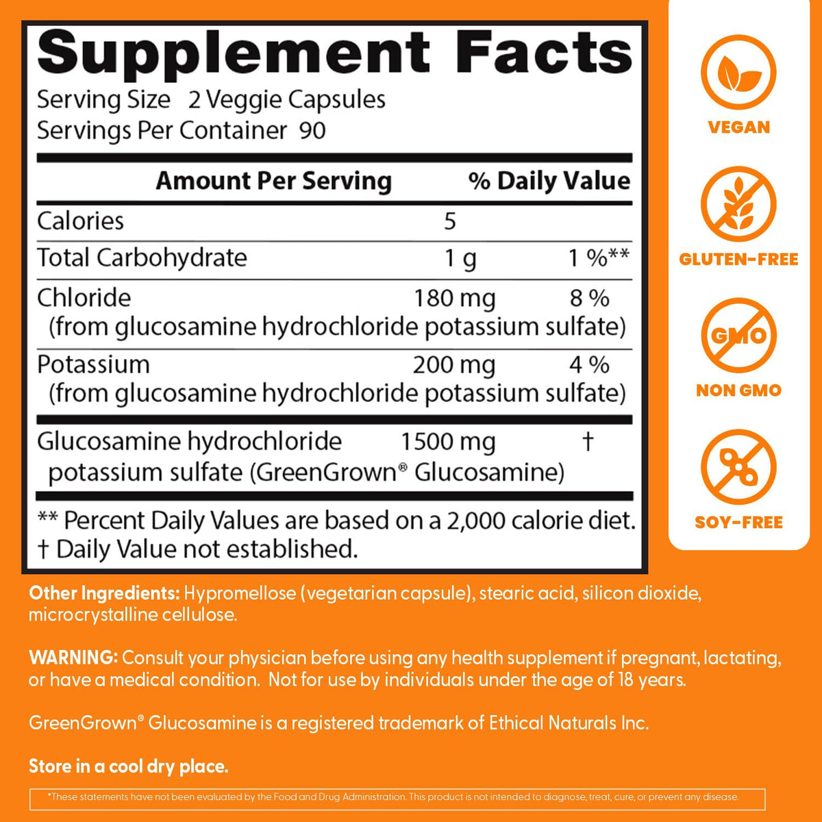 high potency glucosamine 1500 mg capsules